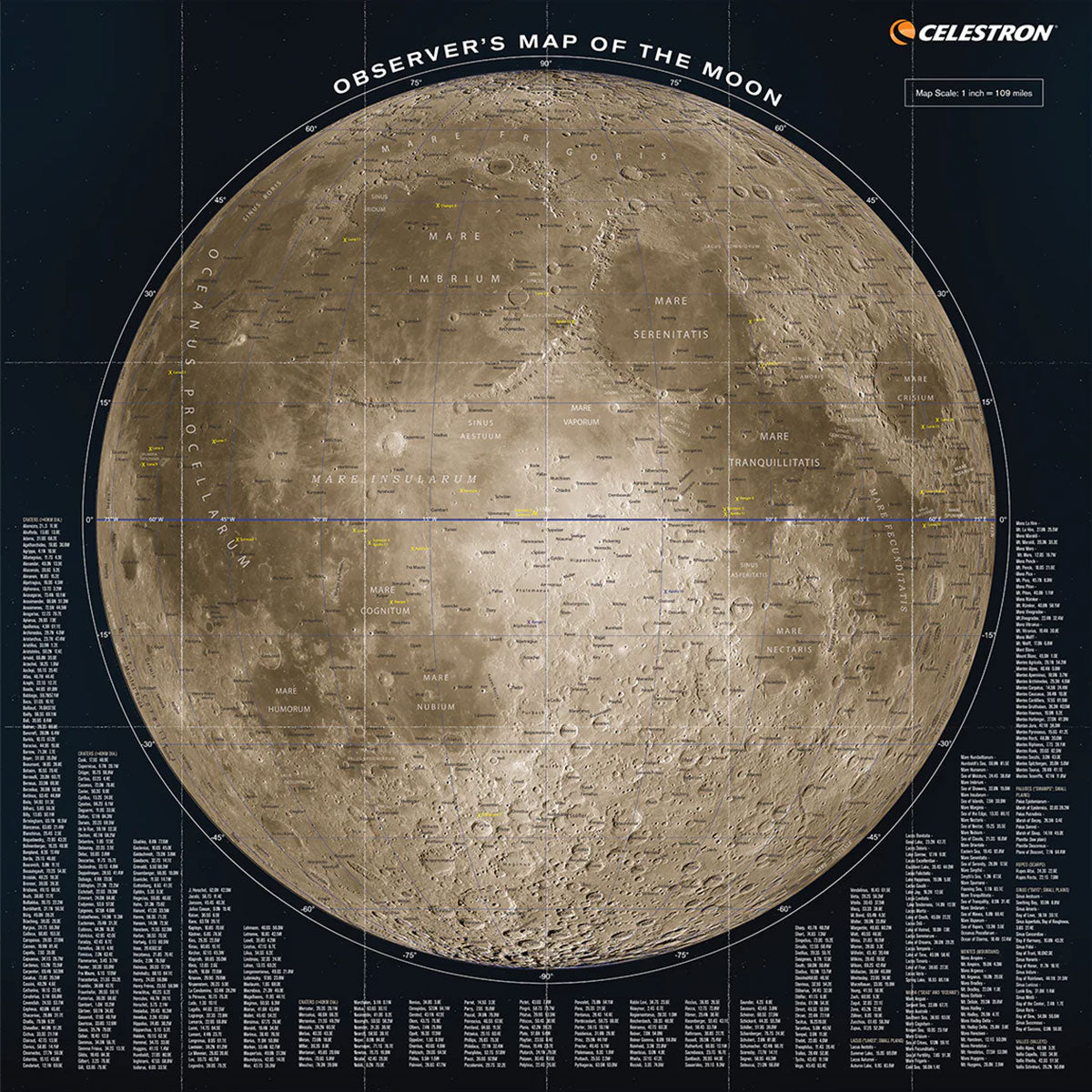 Celestron Observer's Map of the Moon — Australian Geographic