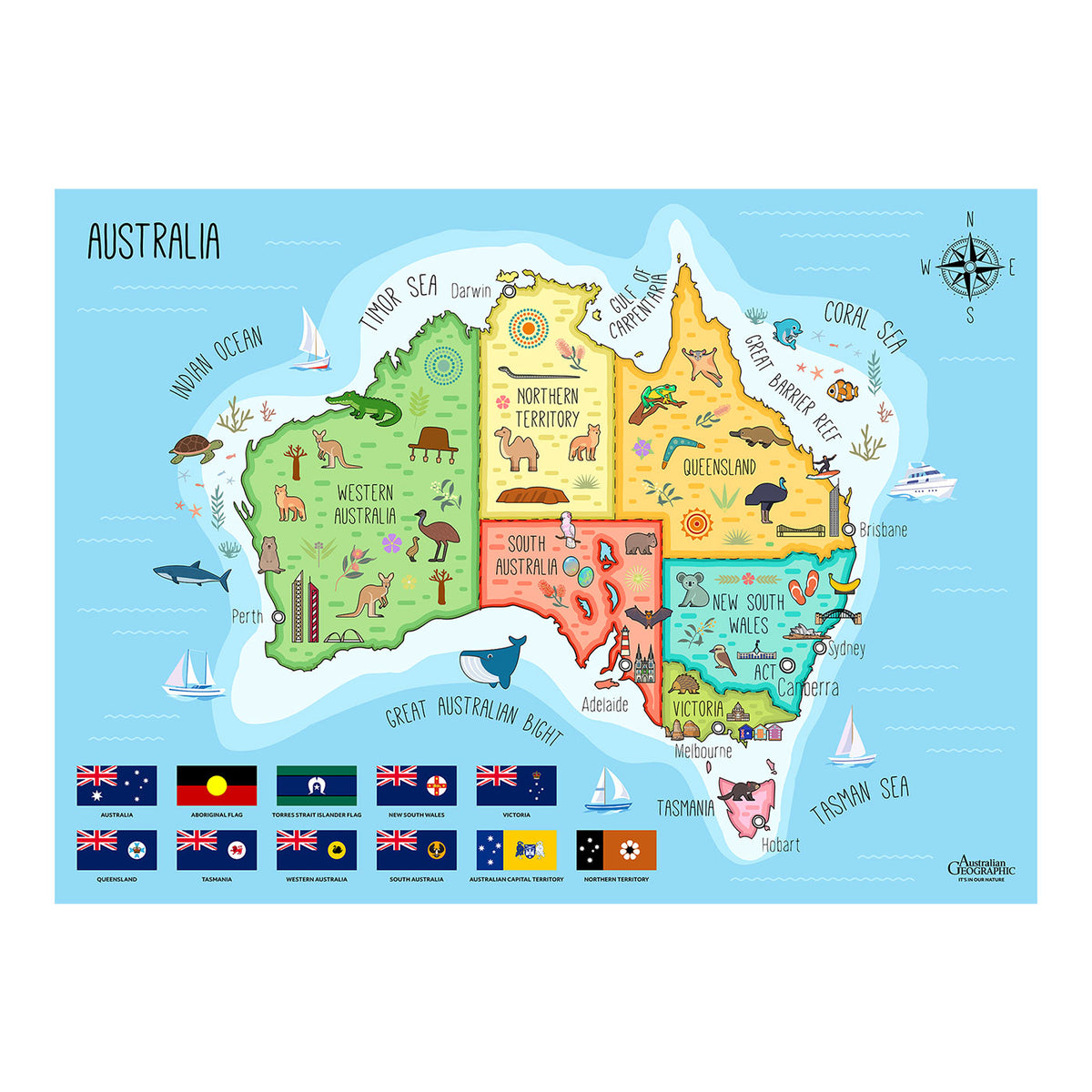 Australian Educational Map – for Kids & Families — Australian Geographic