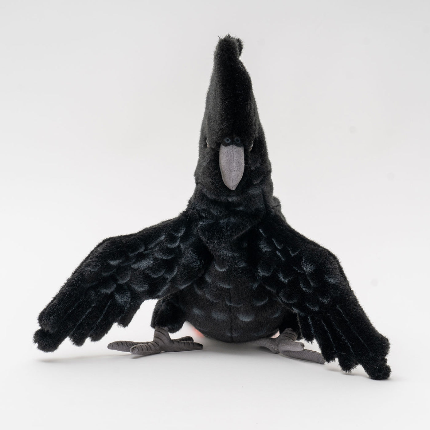 Hansa Black Cockatoo Puppet - 49cm - Soft Plush Toy | Australian Geographic