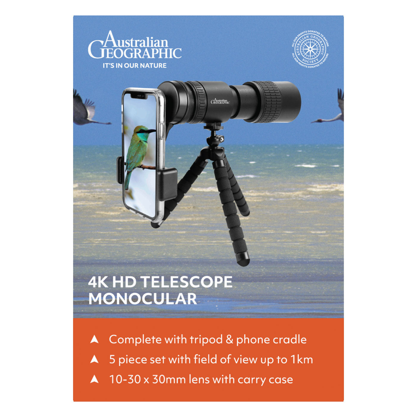 4K Telescope Monocular with 10-30 x Zoom — Australian Geographic