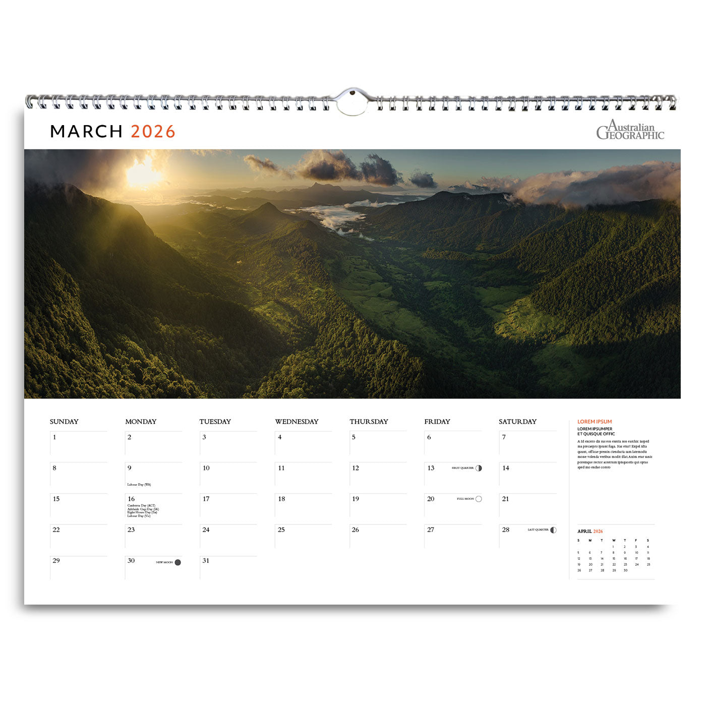 Australian Geographic Panorama Calendar 2026