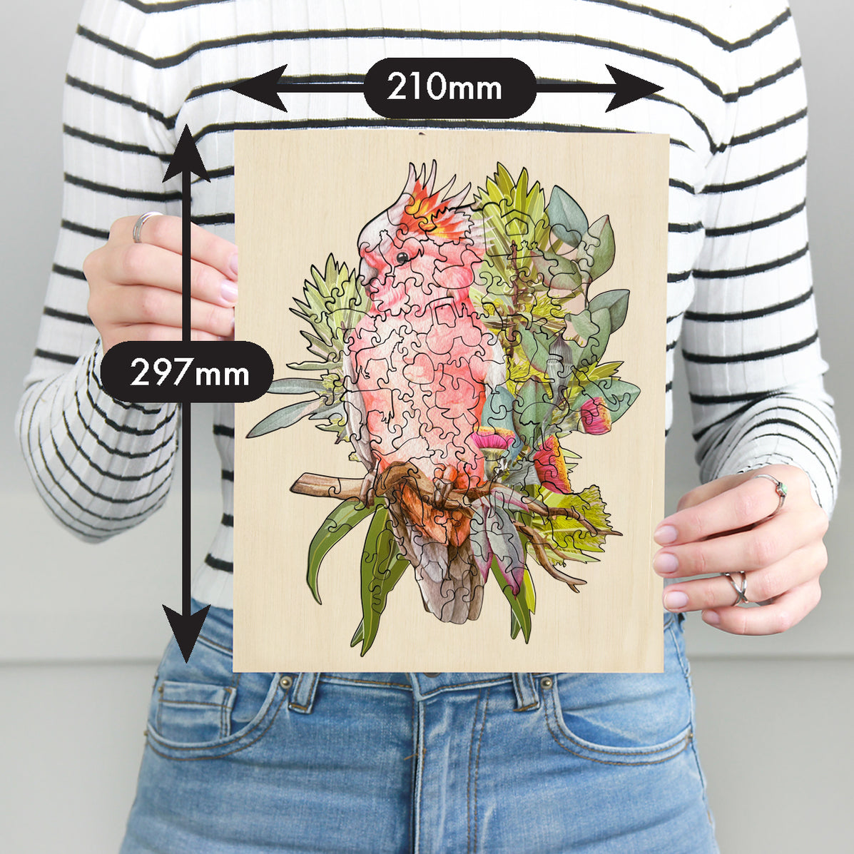 Shaped Wooden 132 Piece Major Mitchell's Cockatoo Jigsaw Puzzle ...