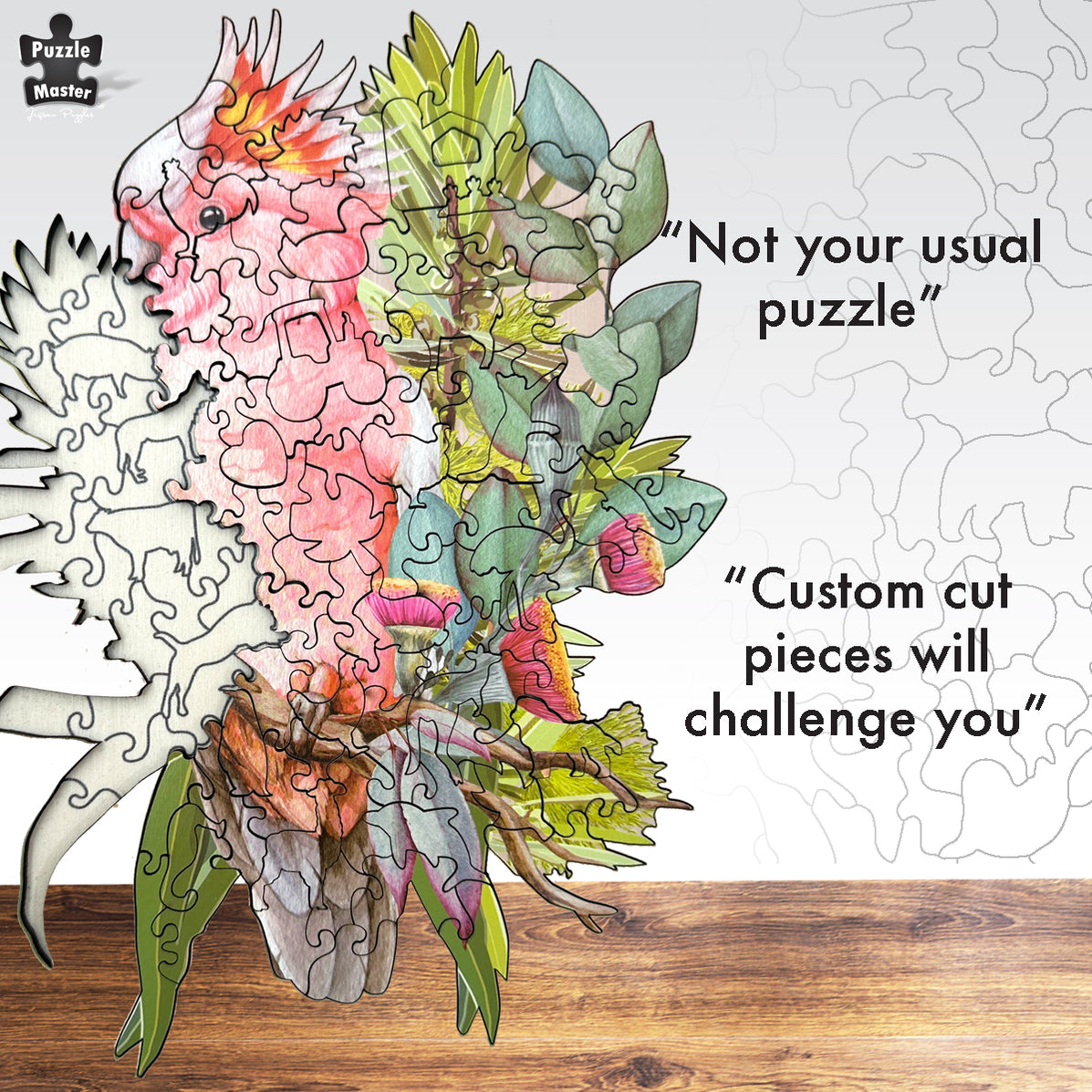 Shaped Wooden 132 Piece Major Mitchell's Cockatoo Jigsaw Puzzle ...